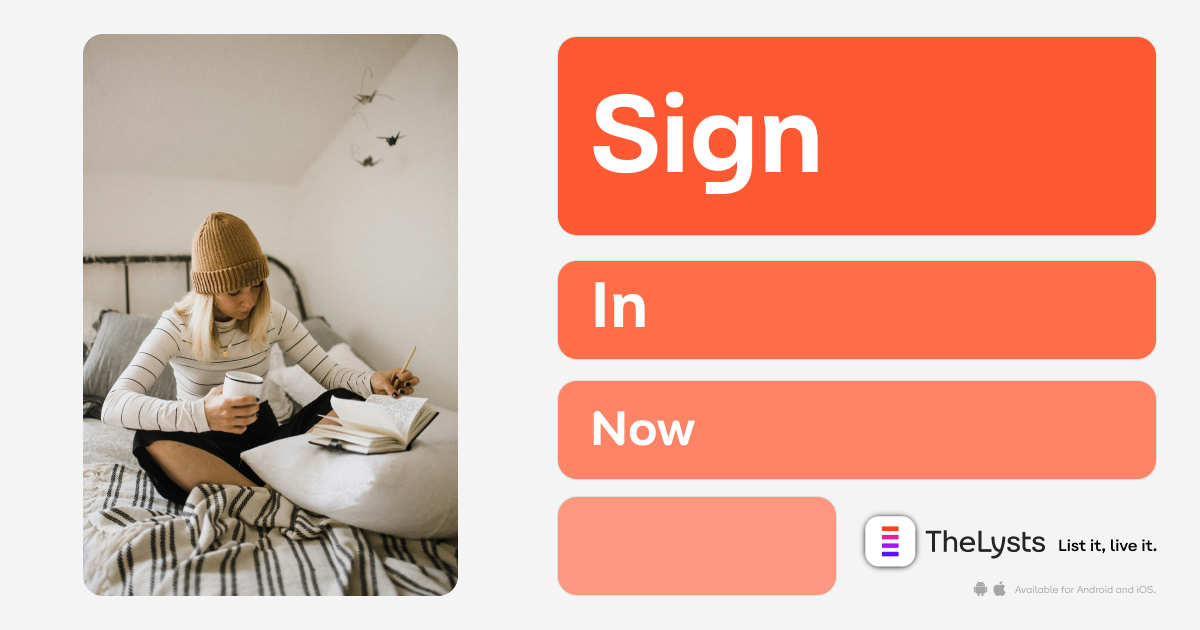 TheLysts, List it, Live it! - Sign in now!